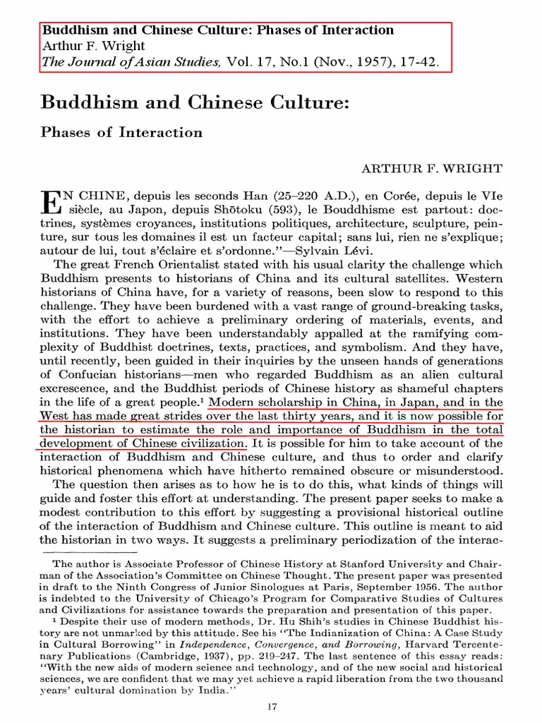 Phases of the Interaction Between Buddhism and Chinese Culture from the ...