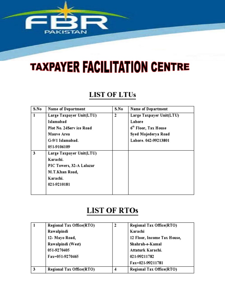 LIST OF PAKISTAN REVENUE DEPARTMENTS | PDF | Islamabad | World Politics