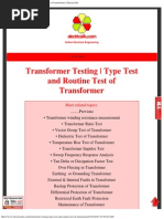 Transformer Testing | PDF | Transformer | Electrical Impedance