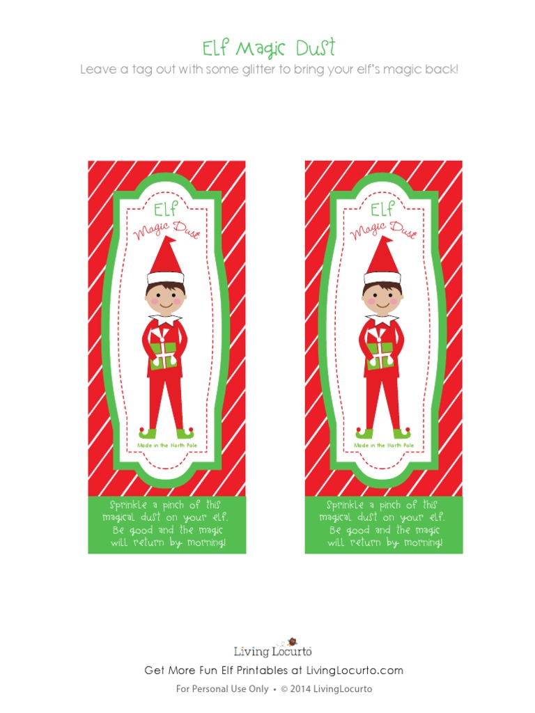 Elf Magic Dust Printable | PDF | Teaching Methods & Materials | Home ...