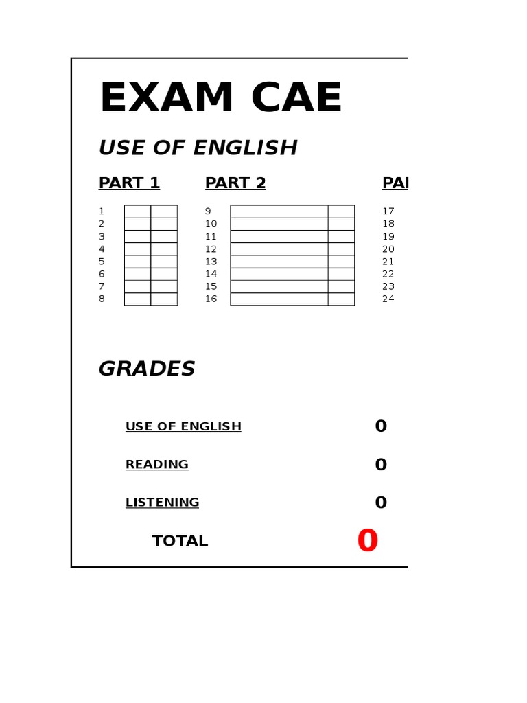 CAE Exam | PDF