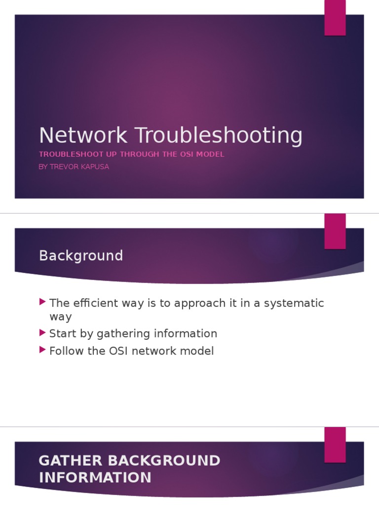 Network Troubleshooting: Troubleshoot Up Through The Osi Model | PDF ...