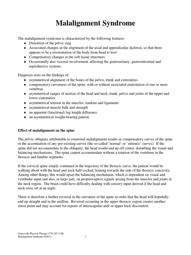 Medical Malalignment | PDF | Pelvis | Vertebral Column