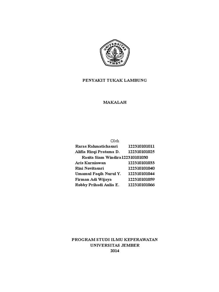 Penyakit Tukak Lambung: Pengertian dan Etiologi | PDF