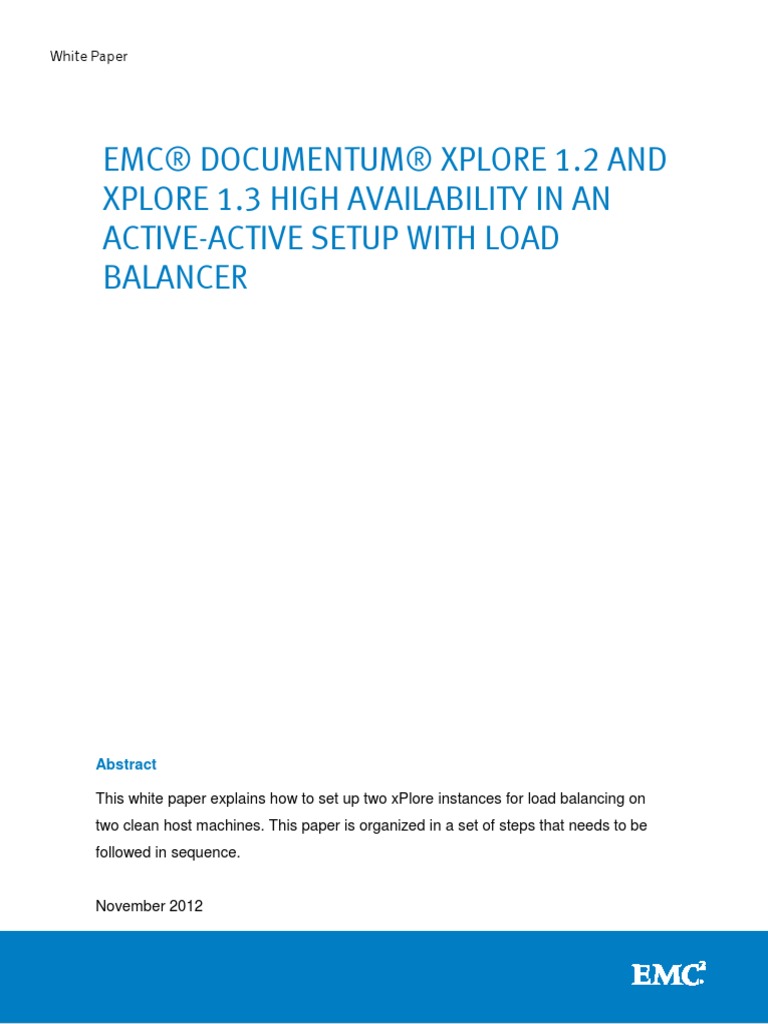 h11213 Xplore Active Active Setup With Loadbalancer WP | PDF | Search ...