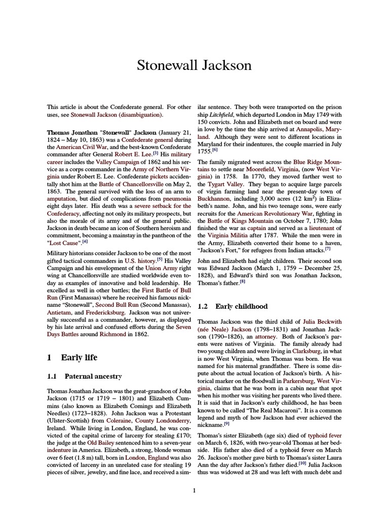 Stonewall Jackson | PDF | Stonewall Jackson | James Longstreet