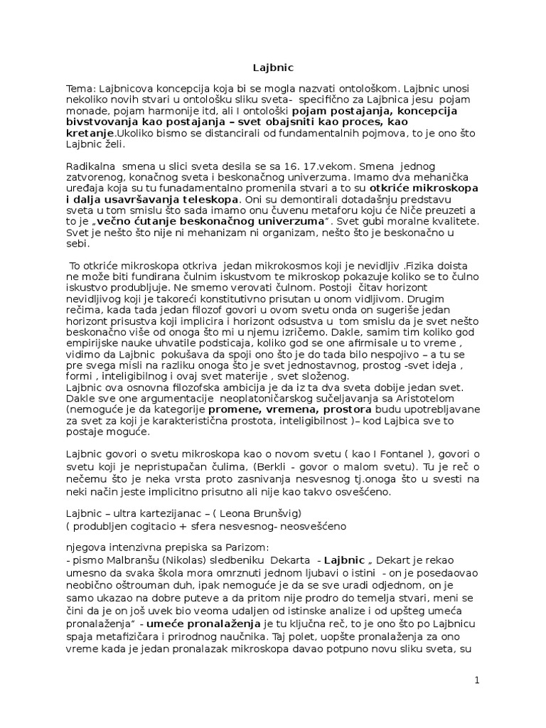 Predavanje Lajbnic | PDF