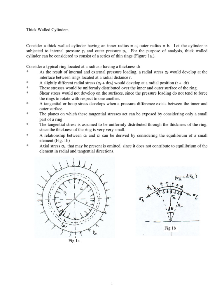 Tangential Stress in Thick-Walled Cylinders | PDF | Stress (Mechanics ...