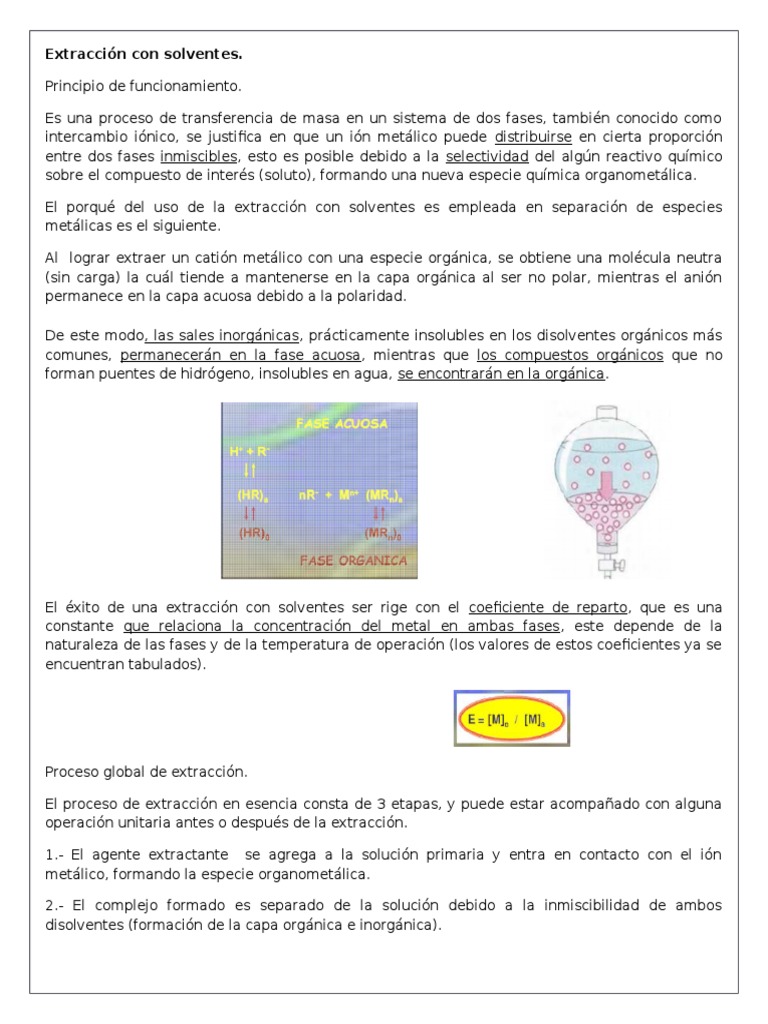 Extracción Con Solventes | PDF | Solvente | Solubilidad