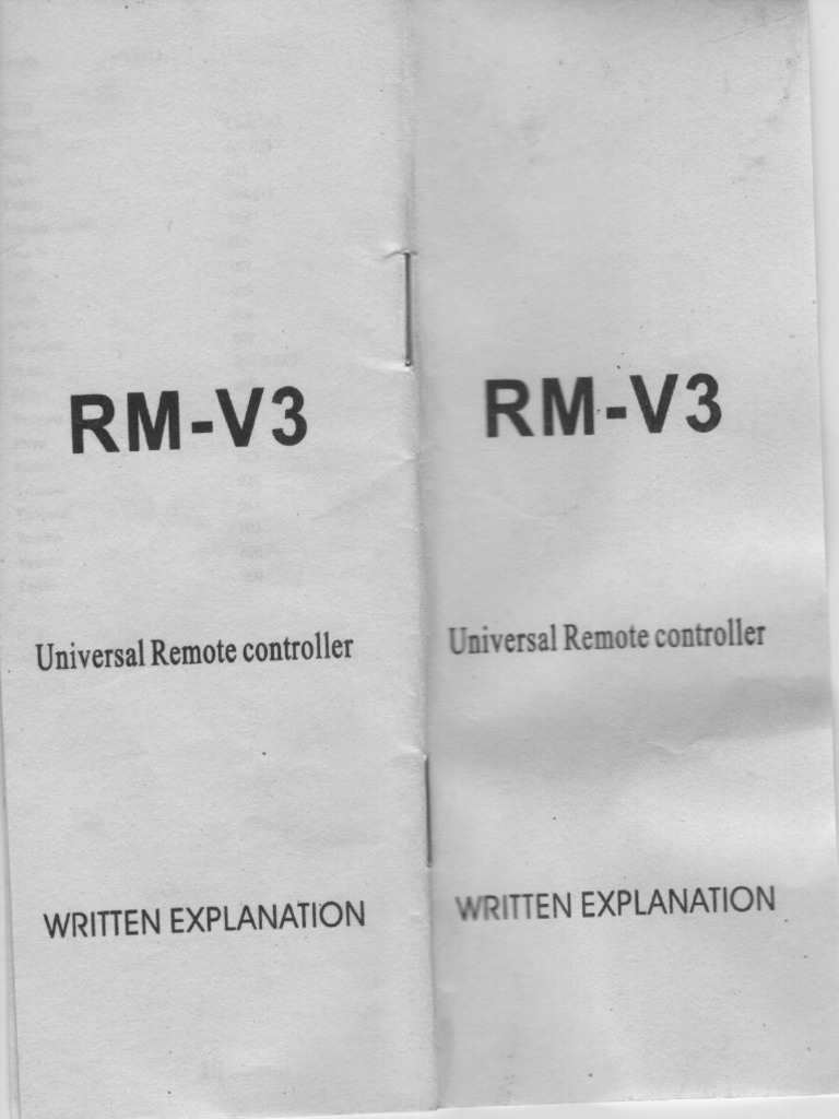 Manual Control Universal RM-V3 | PDF