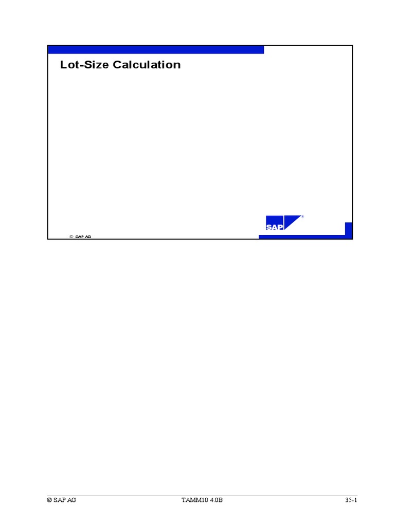 35 Lot Size Calculation | PDF | Rounding | Time