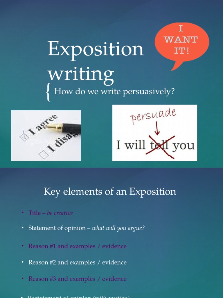 Persuasive Exposition Writing Guide | PDF