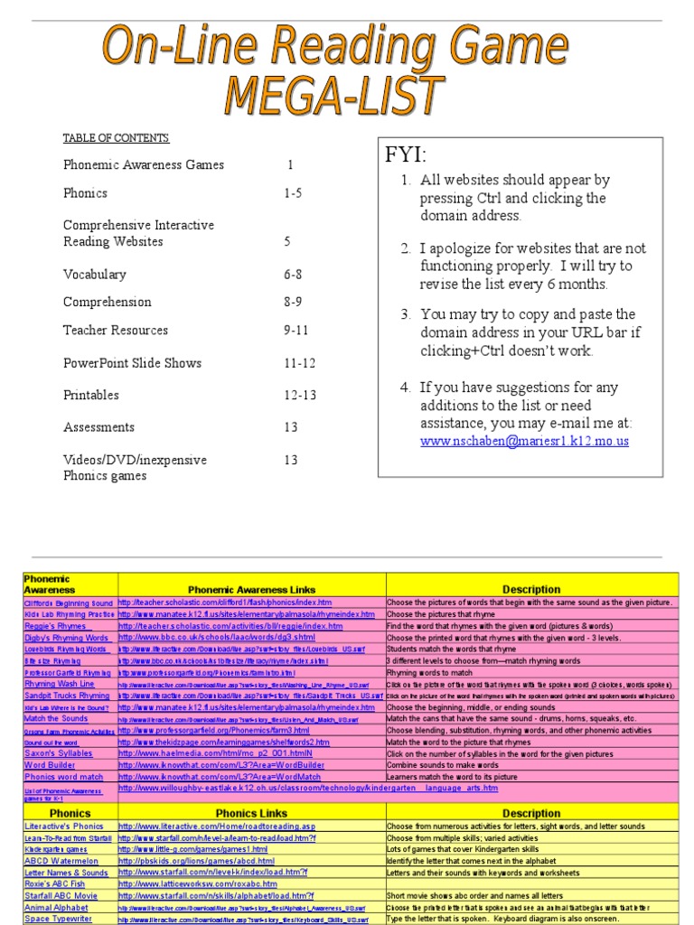 Phonics and Reading Resources for K-1 | PDF | Language Arts ...