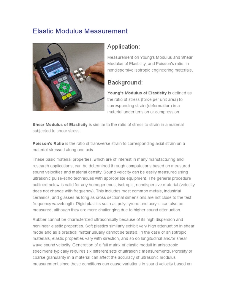 Elastic Modulus Measurement | PDF | Elasticity (Physics) | Young's Modulus