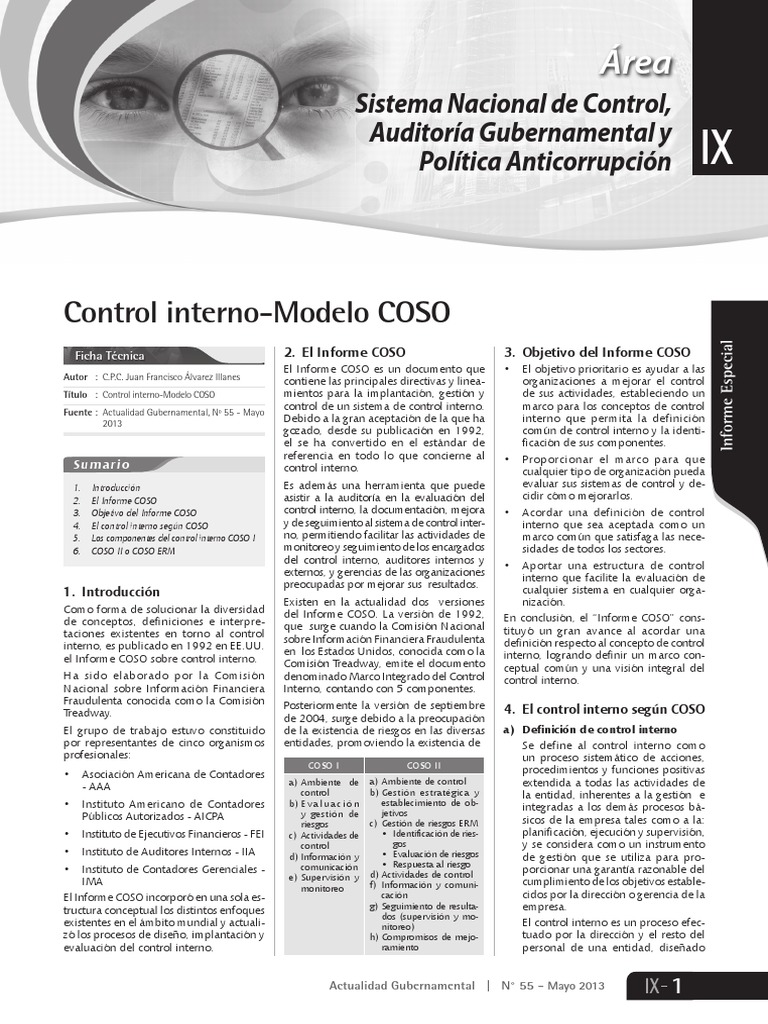Control Interno Modelo COSO | PDF | Planificación | Recursos humanos