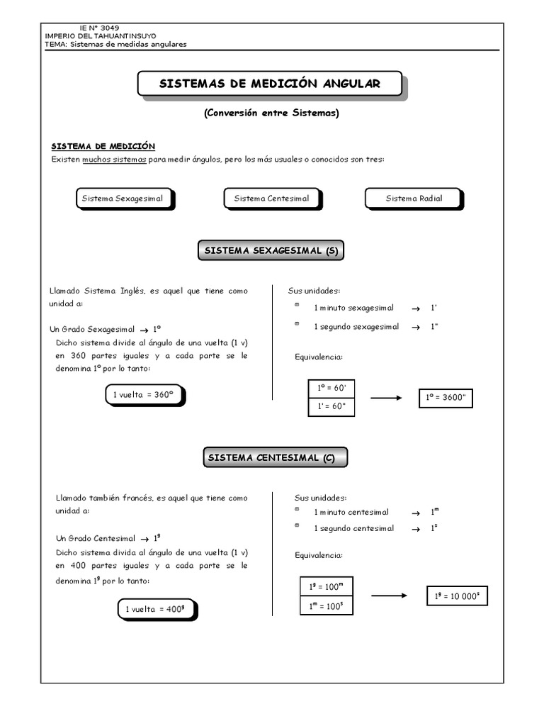 Sistemas de Medición Angular | PDF | Trigonometría | Observación científica