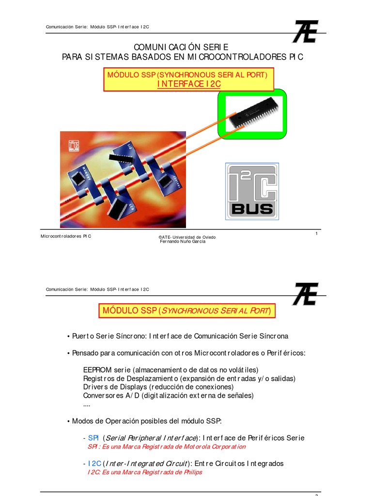 Comunicación Serie: Módulo SSP-Interface I2C | PDF | Microcontrolador ...