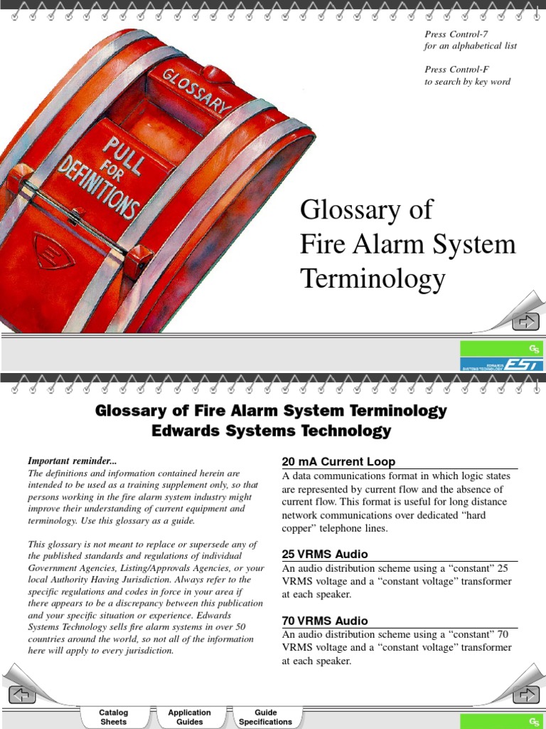 Fire Alarm Terminology | PDF | Smoke | Switch