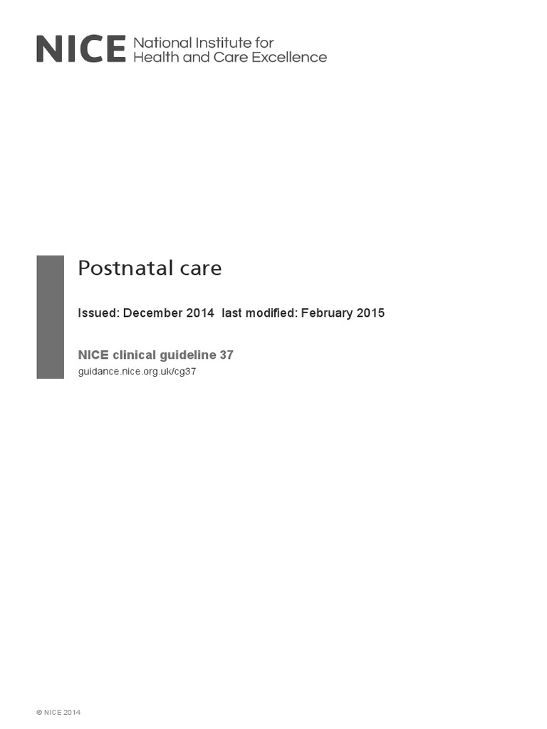 Postnatal Care NICE | PDF | Breastfeeding | Infants