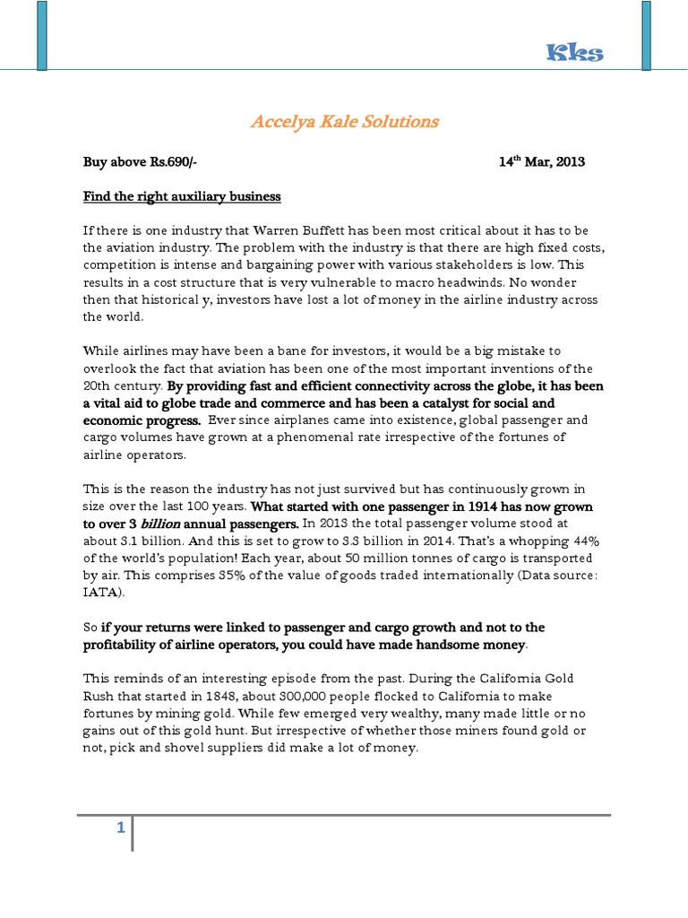 Accelya Kale Solutions | PDF | Airlines | Interest