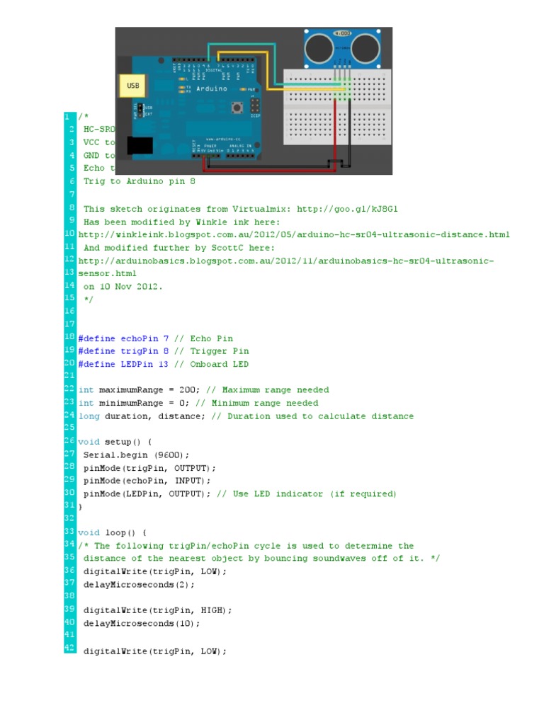 Arduino HC-SR04 Distance Sensor Guide | PDF