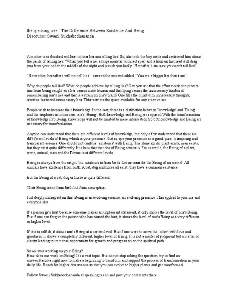 The Speaking Tree | Download Free PDF | Noble Eightfold Path | Nirvana