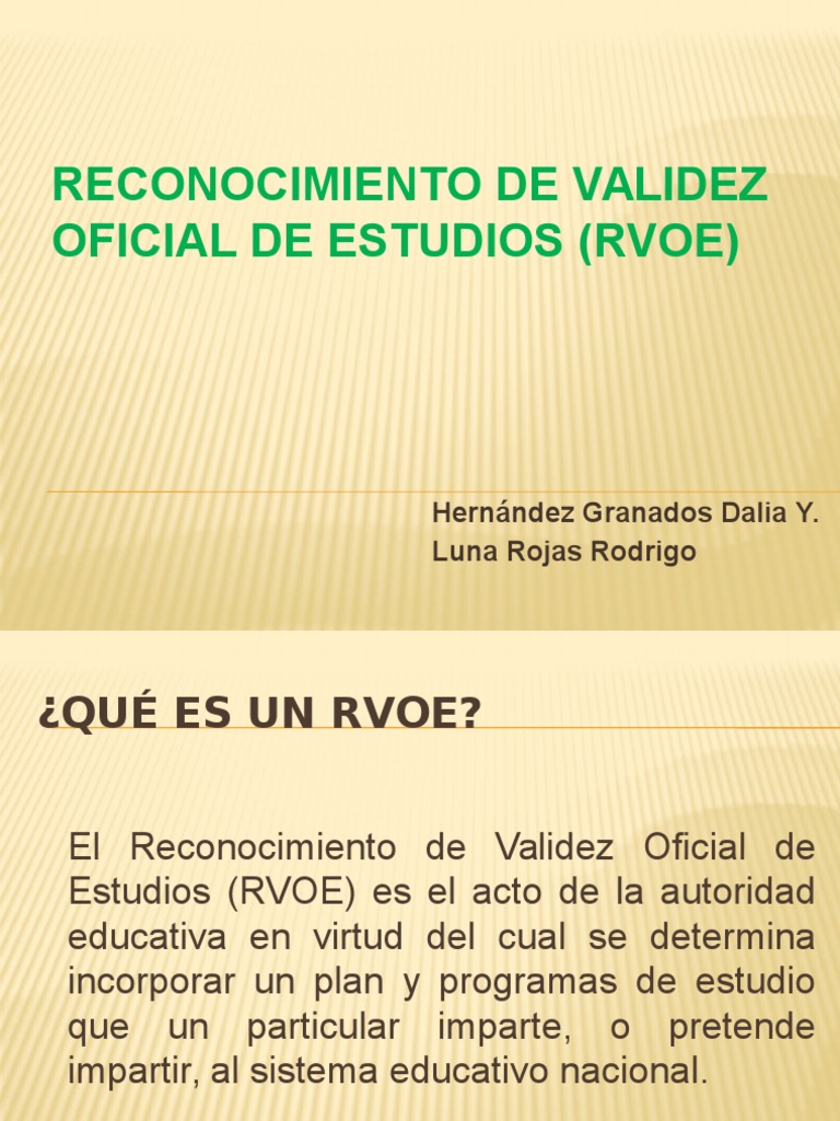 Rvoe | PDF | Negocios