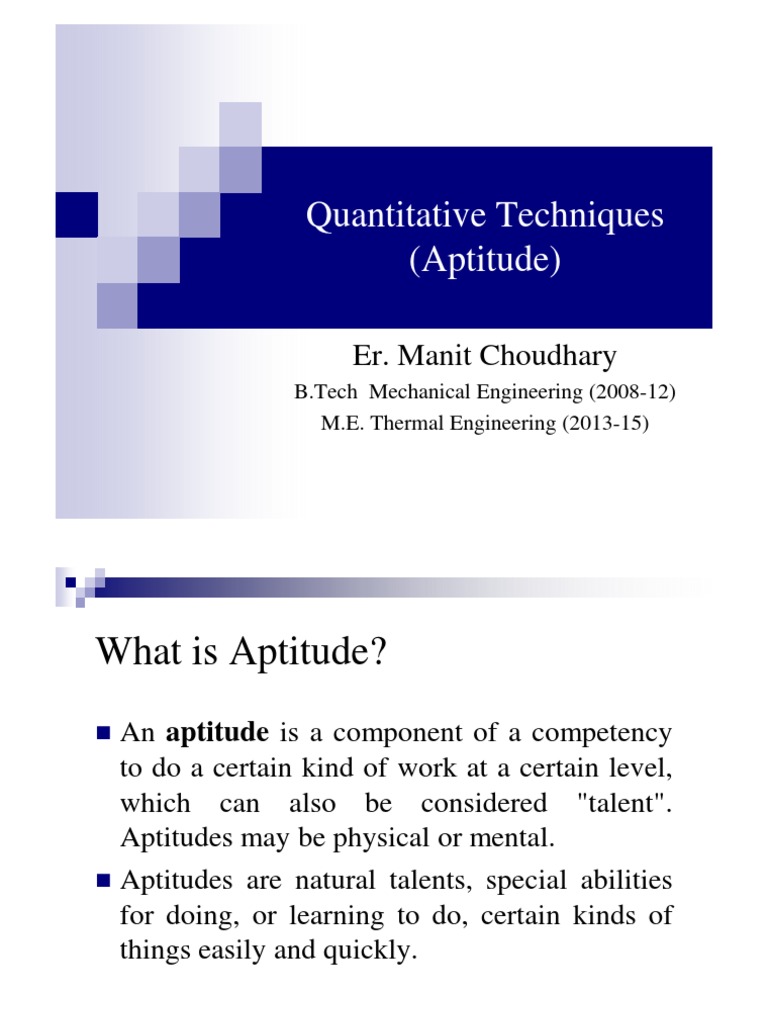 Manit Choudhary Quantitative Techniques Notes | PDF | Investing | Prices