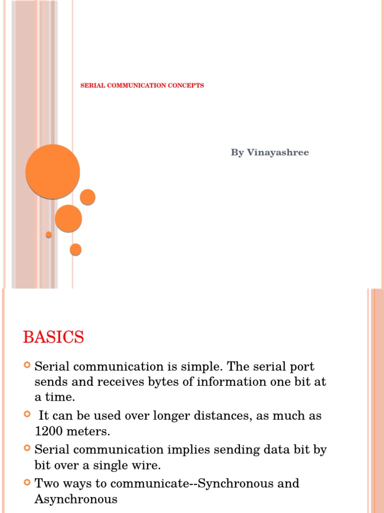 By Vinayashree: Serial Communication Concepts | PDF | Transmission ...