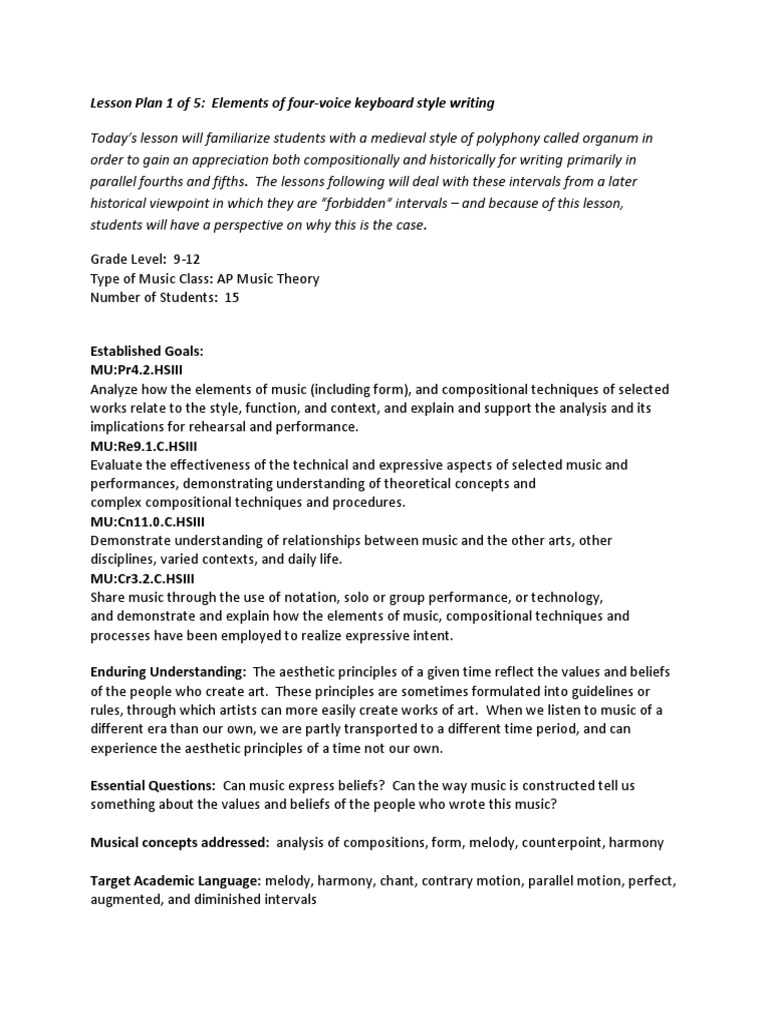 AP Music Theory: Organum Basics | PDF | Harmony | Interval (Music)