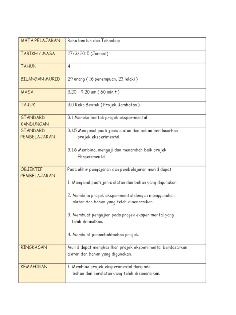 RPH RBT Tahun 4 | PDF