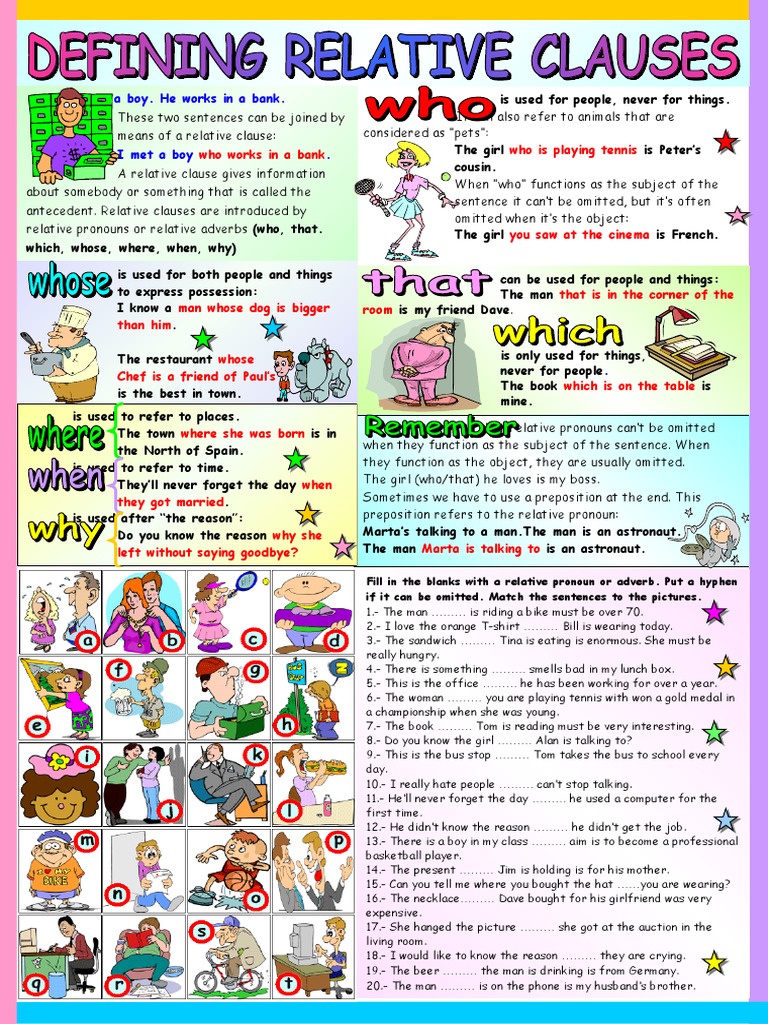 Defining Relative Clauses | PDF | Subject (Grammar) | Syntax