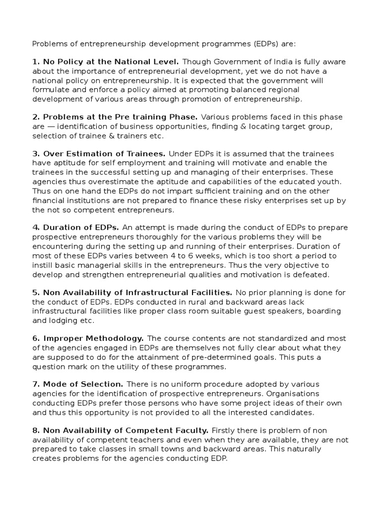 Edp | PDF | Entrepreneurship | Economies