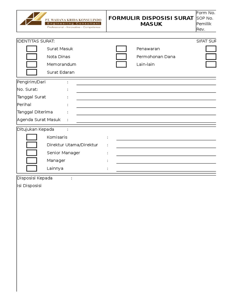 05 001 01 SOP Form Disposisi | PDF | Karier & Perkembangan | Bisnis