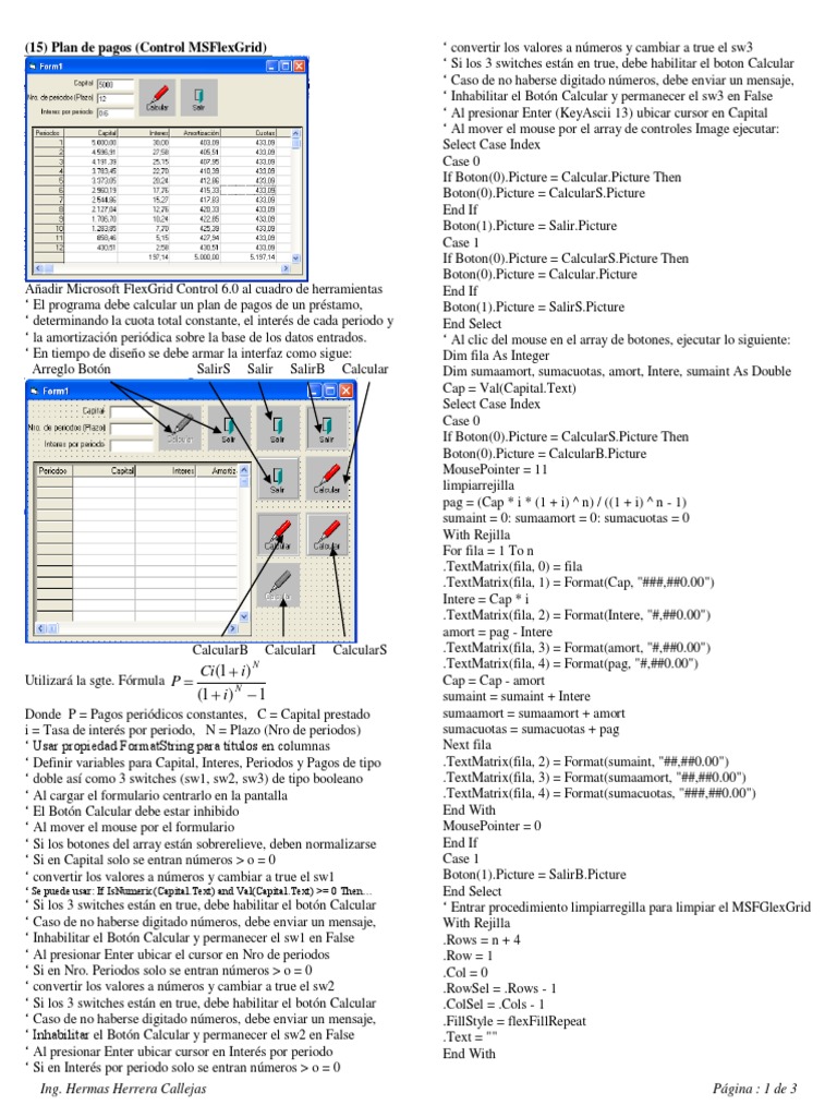 Capítulo 9 Vs Basic - El Control MSFlexGrid - Mat Del Alumno | PDF | Point and Click | Básico