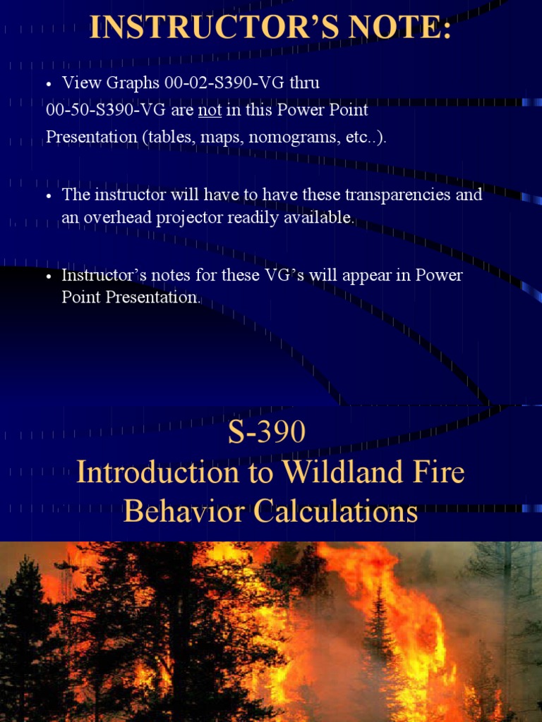 Introduction to Wildland Fire Behavior Calculations390RM | Wildfire | Fires