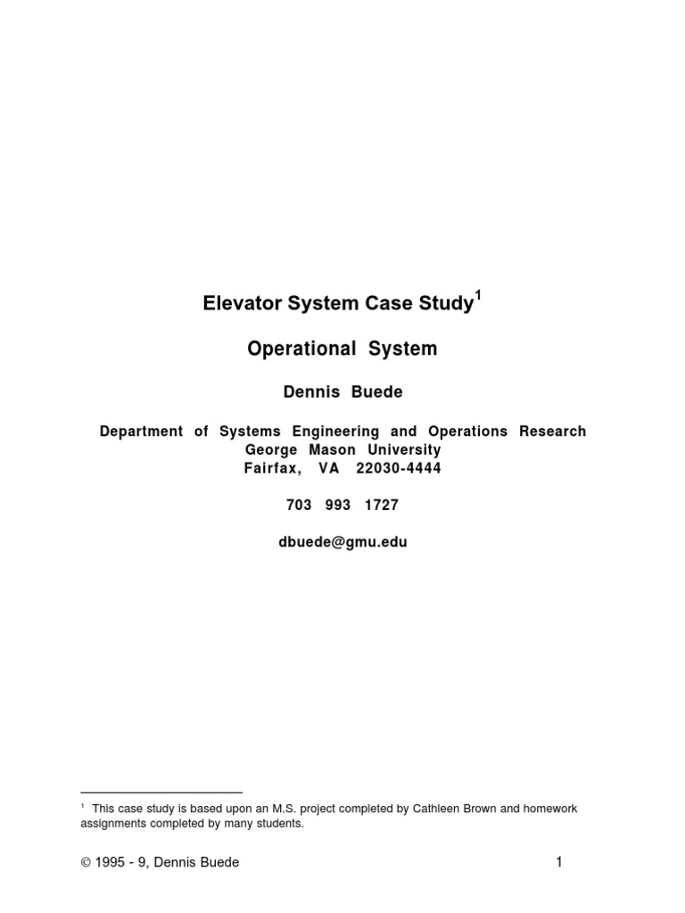 Elevator Case Study PDF | PDF | Elevator | Engineering