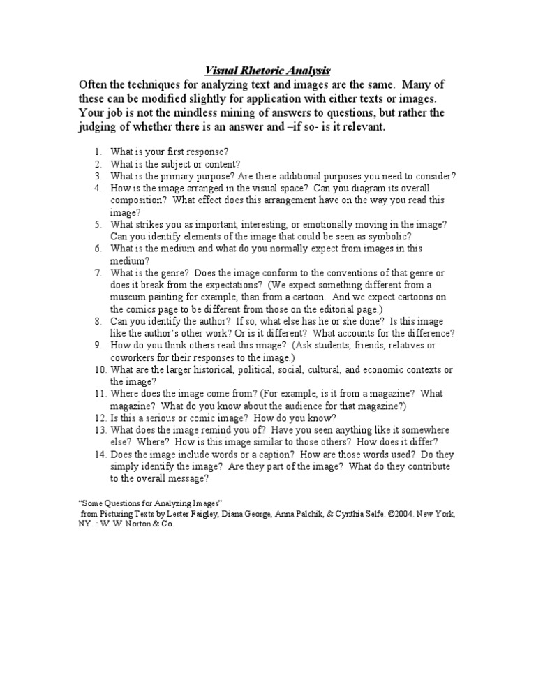 Visual Rhetoric Analysis | PDF