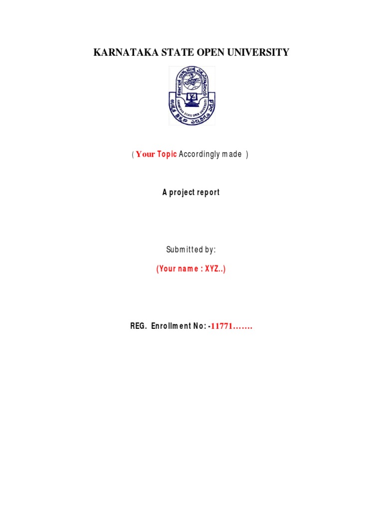 KSOU Project Report Template | PDF | Thesis | Academia