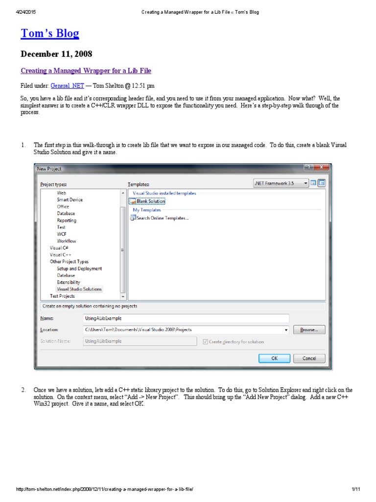 Creating A Managed Wrapper For A Lib File Pdf C Sharp Programming