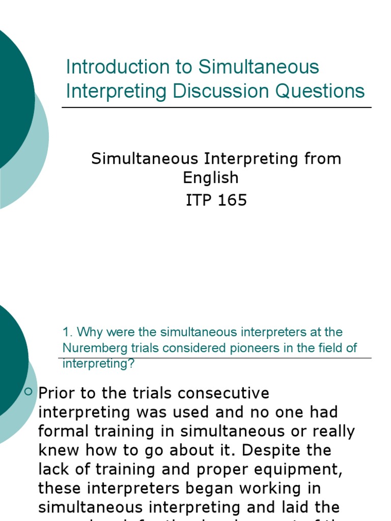 Simultaneous vs. Consecutive Interpreting | PDF | Language Interpretation | Memory