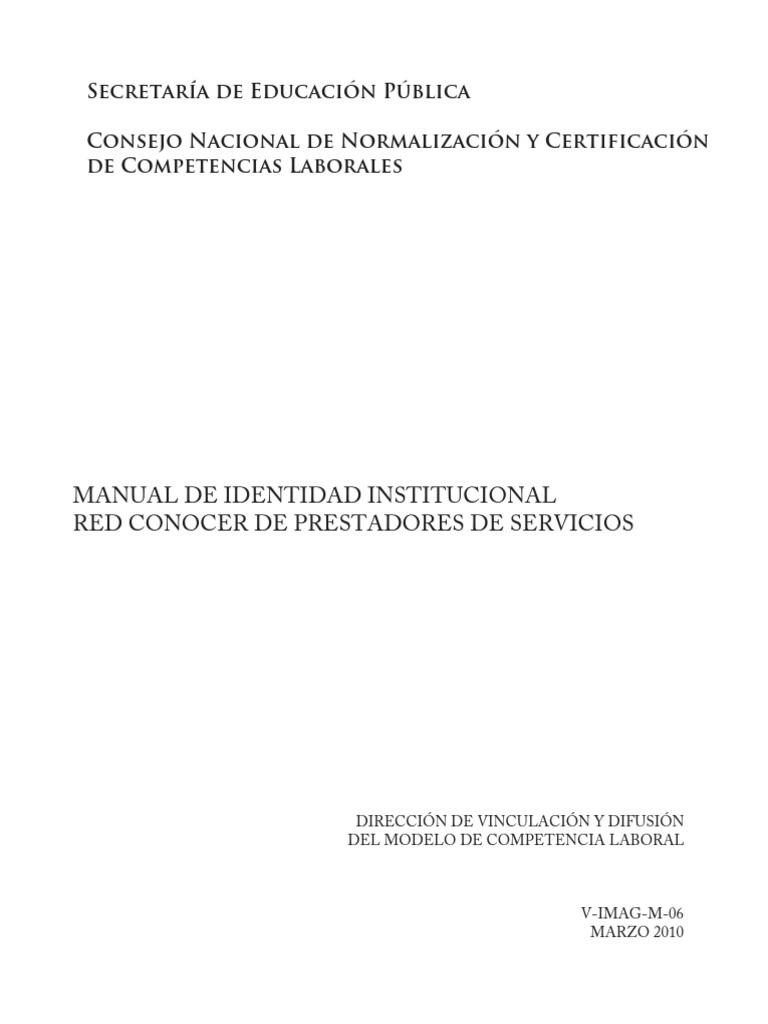 Manual de Identidad Institucional - Red Conocer de Prestadores de Servicios | PDF ...