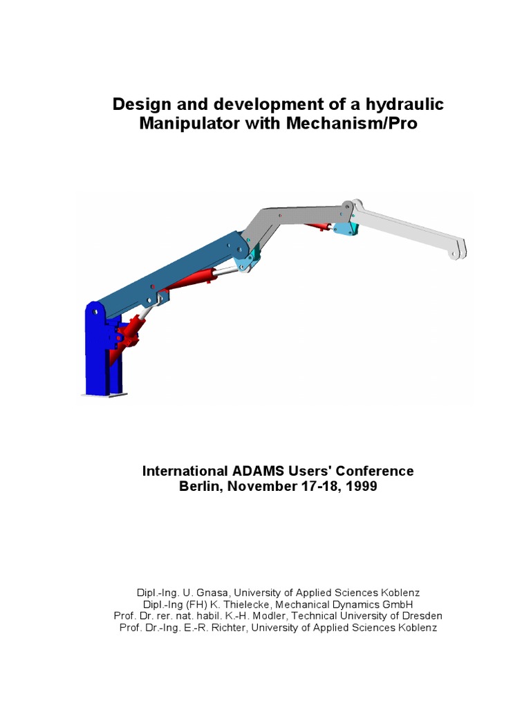 Design and Development of A Hydraulic Manipulator. | PDF | Computer ...