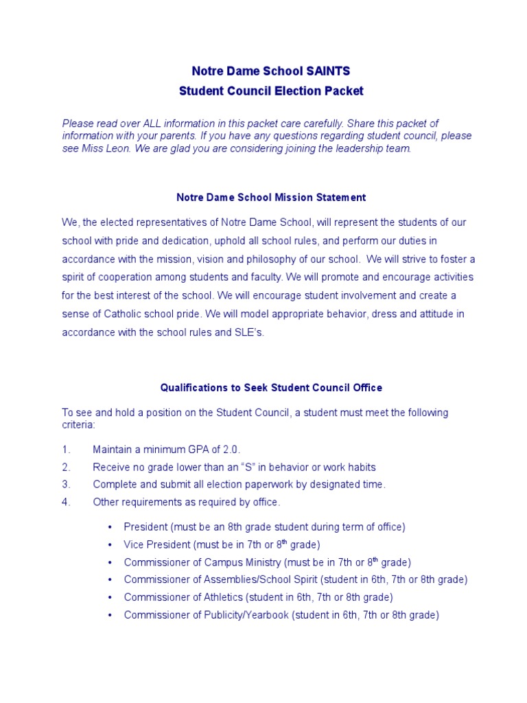 Student Council Election Guidelines | PDF | Elections | Government