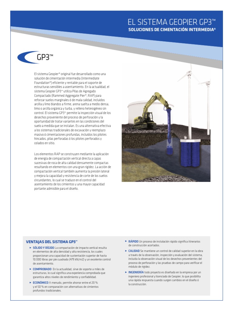 Sistema Geopier Gp3 | PDF | Fundación (Ingeniería) | Diseño