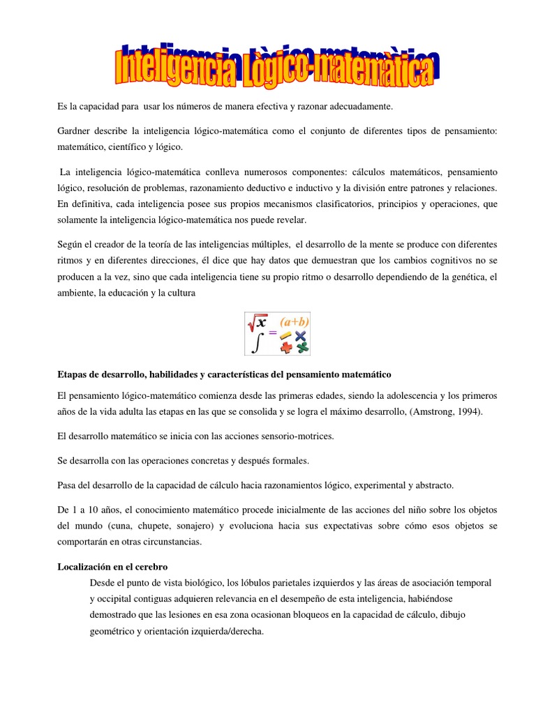 Inteligencia Logico-Matematica | PDF