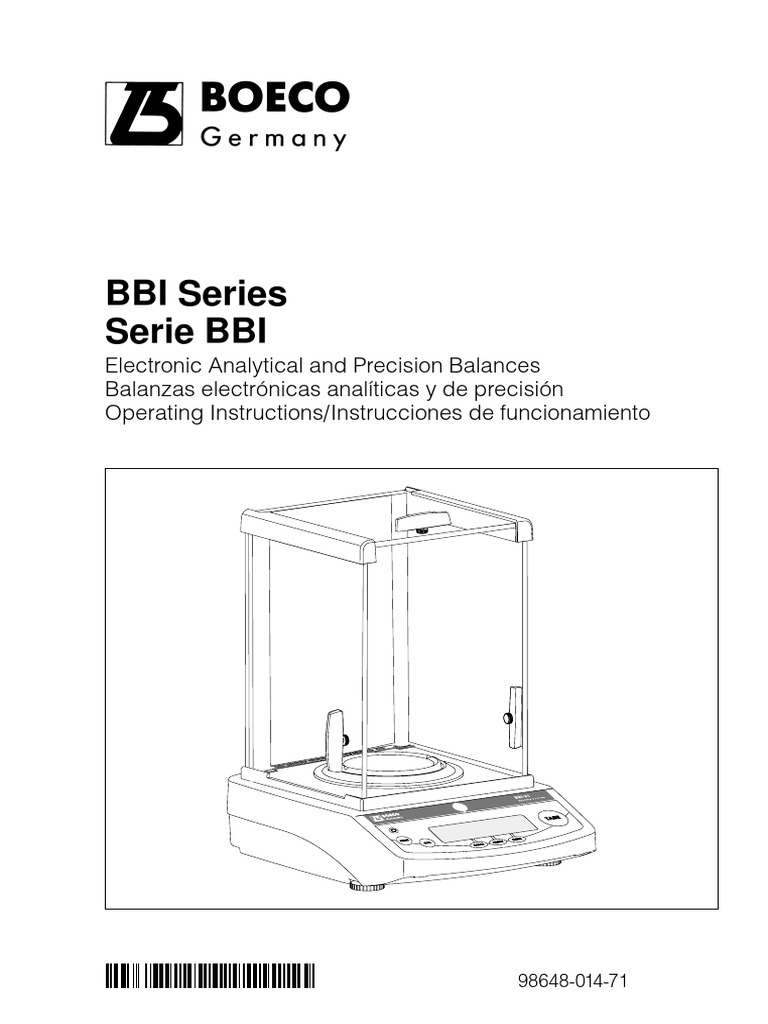Operating Instructions for the BBI Series Electronic Analytical and ...