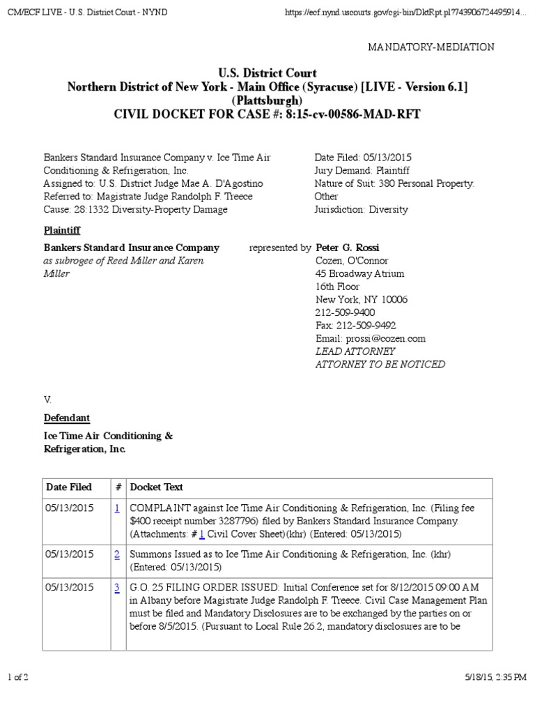 BANKERS STANDARD INSURANCE COMPANY V. ICE TIME AIR CONDITIONING ...