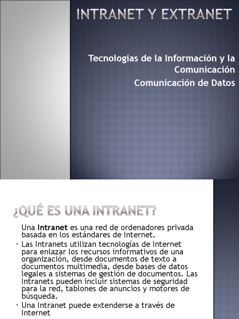 Intranets y Extranets: Conexiones Seguras | PDF | Servidor web | Internet y web