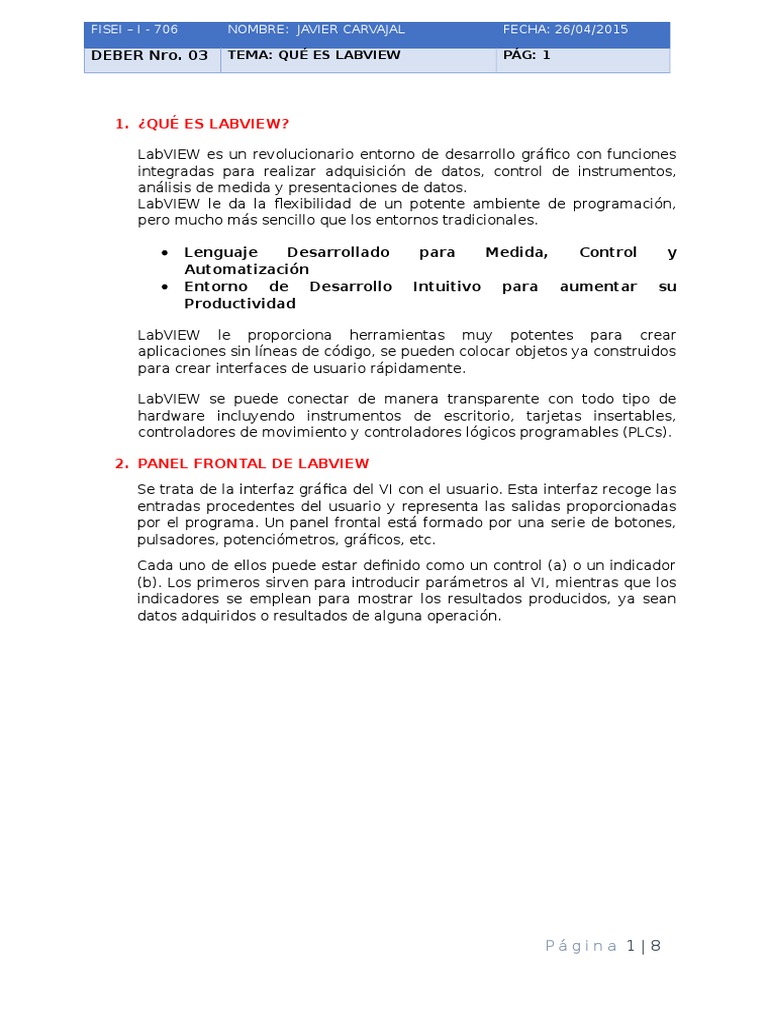 Que Es Labview | PDF | Entorno de desarrollo integrado | Informática